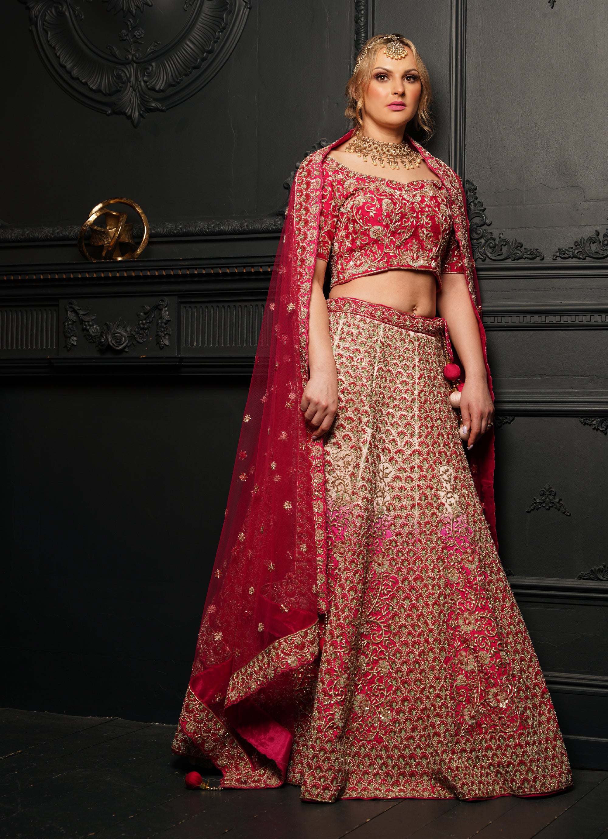 NAZMEEN LUXURY BRIDAL LEHENGA– CRYSTAL LONDON